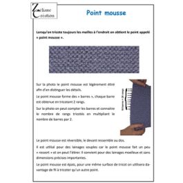 Fiche point tricot - point mousse